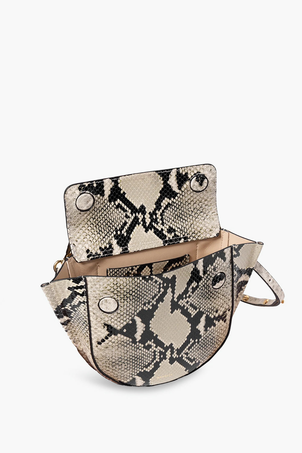 Wandler crossbody Hortensia Mini met magneetsluiting beige python – Marjon Snieders